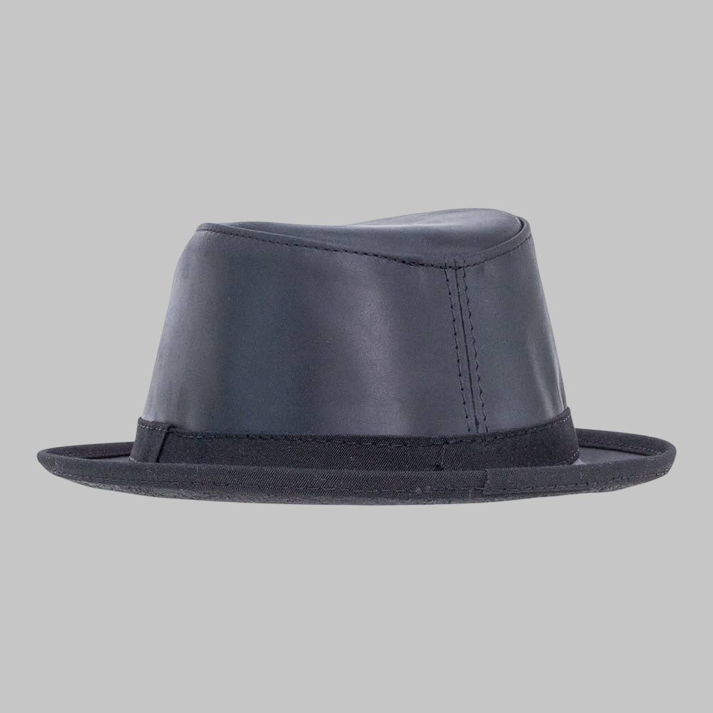 Buy Men Real Leather Fedora Hat Black Classic Urban Style