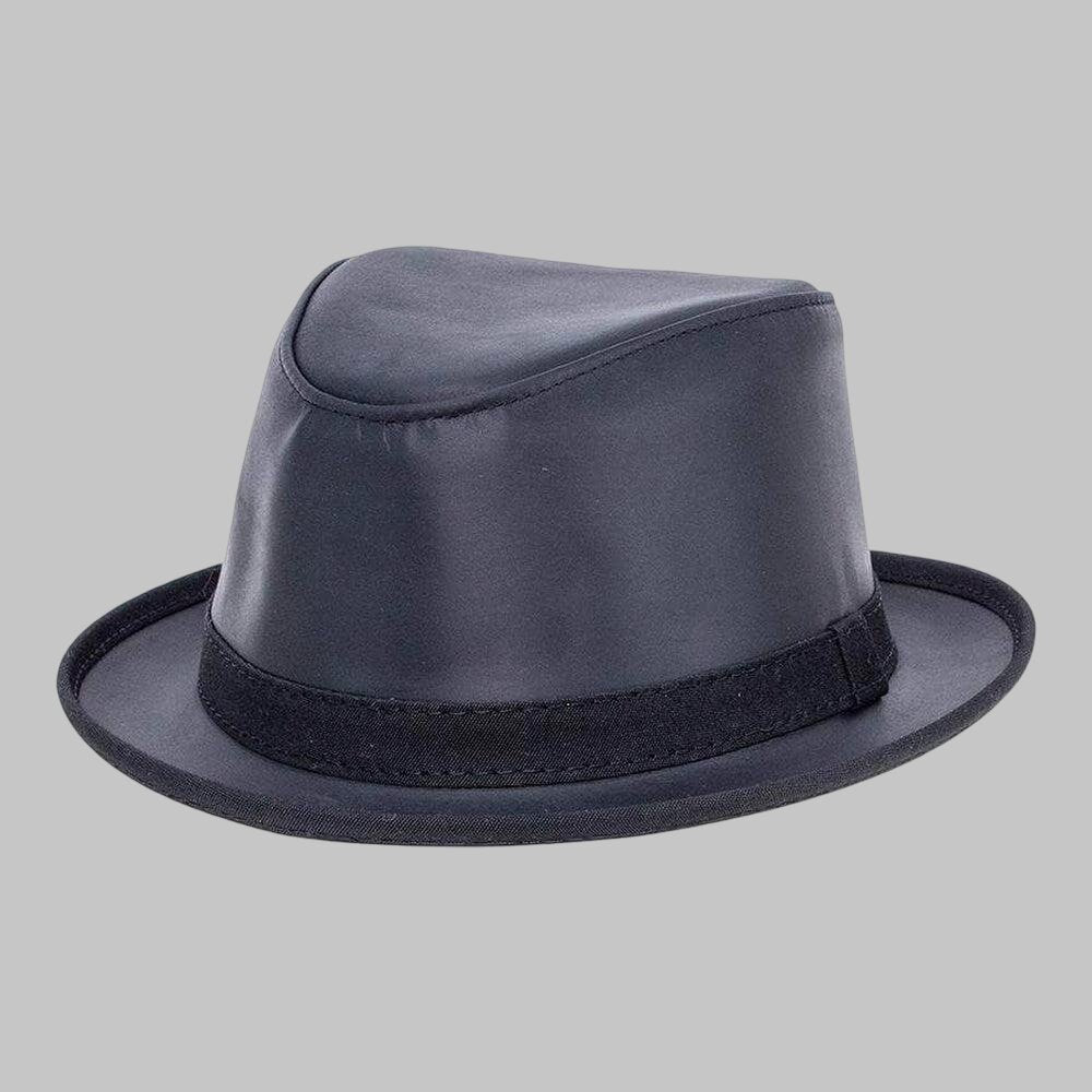 Buy Men Real Leather Fedora Hat Black Classic Urban Style